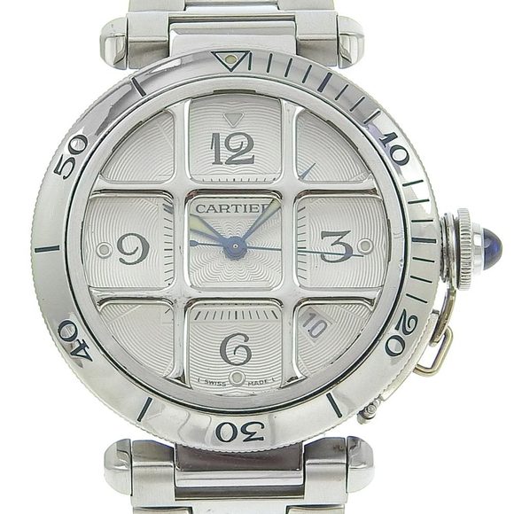 Cartier | Accessories | Cartier Pasha Grid Watch W340h3 Stainless Steel ...